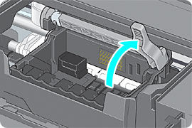 Lower the lock lever on the print head holder MP950