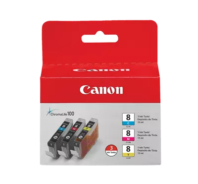 Shop Canon CLI-8 Cyan, Magenta & Yellow 3 Ink Pack | Canon U.S.A.,