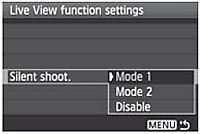 How to set and use Silent Shooting in Live View on the EOS 50D