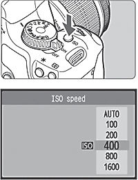 How to set the ISO on the on the EOS Digital Rebel XS.
