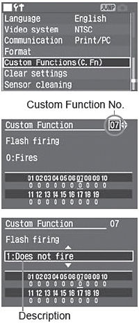 How to set and use the Custom Function Settings "C.Fn" on the EOS 30D