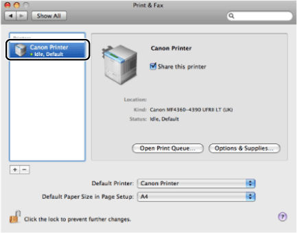 Adding a Printer using a Bonjour Connection (Mac Driver V2.43)