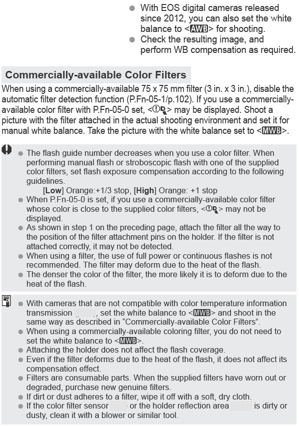 Using the Colored Filters