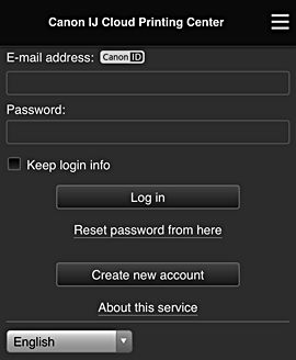 Registering User Information to the Canon Inkjet Cloud Printing Center ...