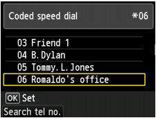 Send a fax with speed dial - MX922