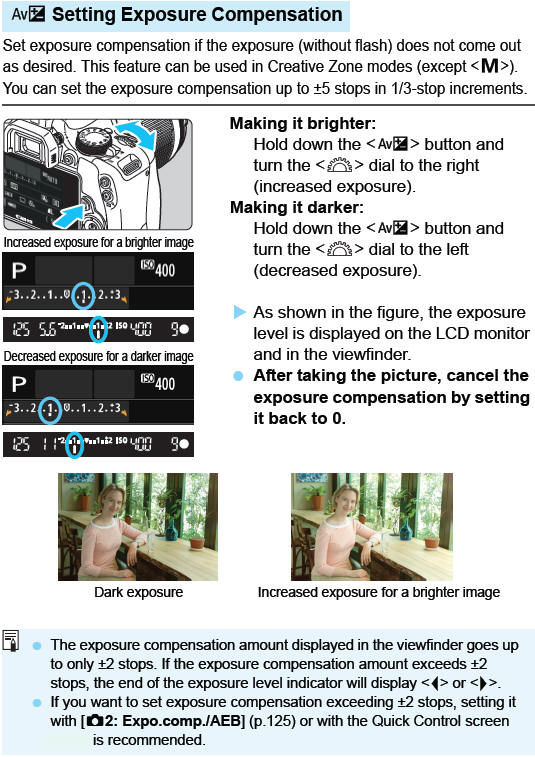 Setting Exposure Compensation