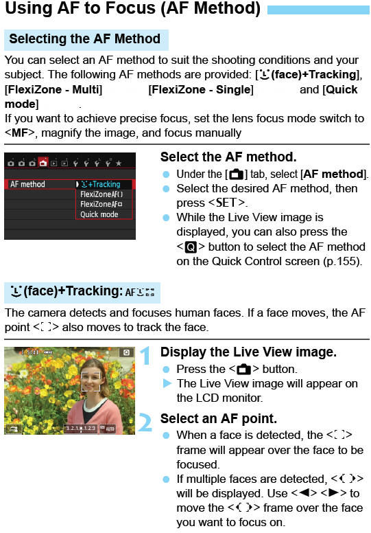 Using AF to Focus (AF Method)