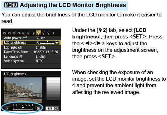 MENU Adjusting the LCD Monitor Brightness