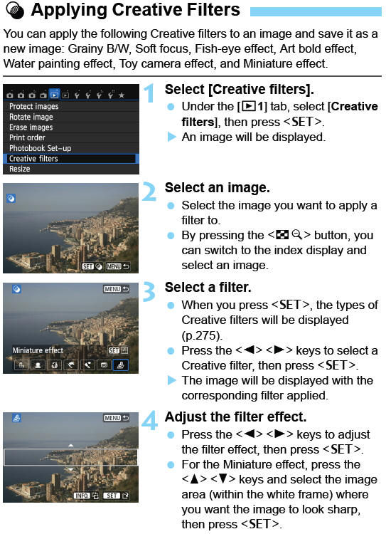 Applying Creative Filters