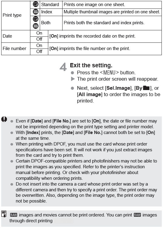Digital Print Order Format (DPOF)