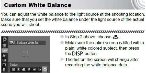 Setting Custom White Balance