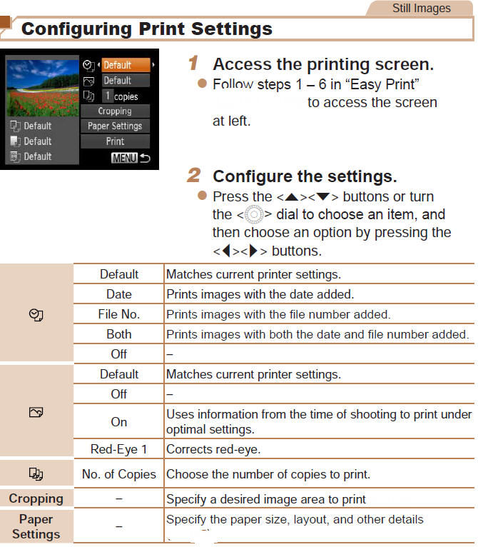 Printing Images (Pictbridge)