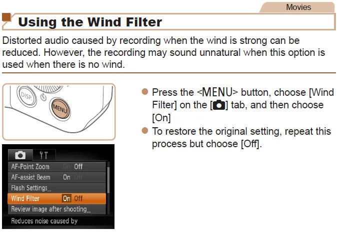 Using the Wind Filter