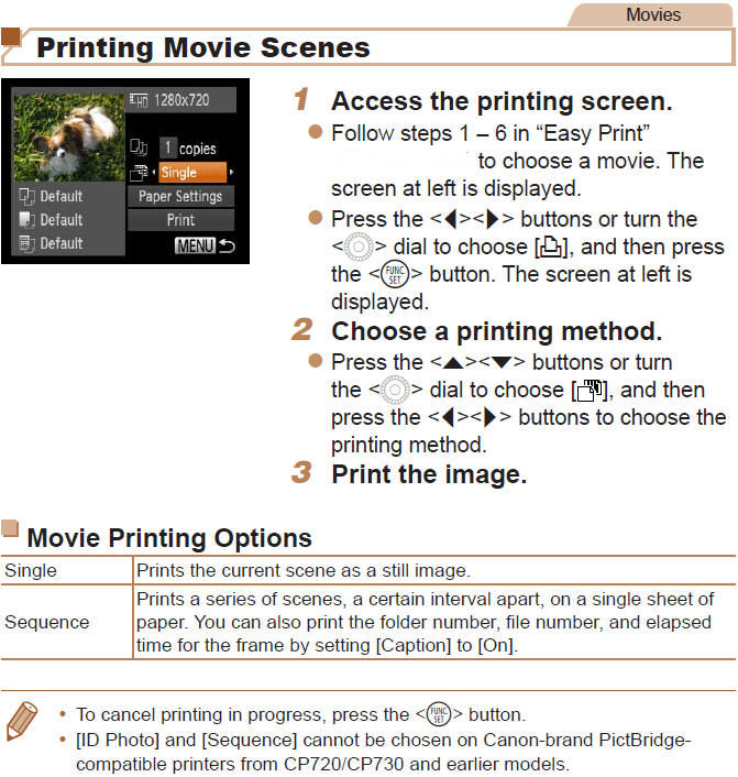 Printing Movie Scenes