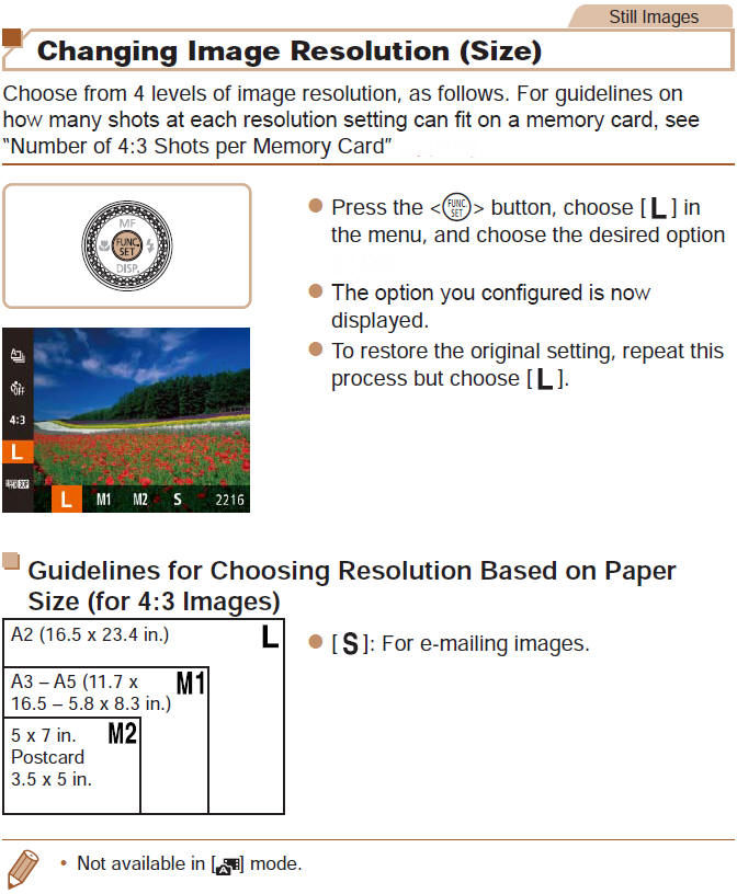 Changing Image Resolution (Size) in Still Images