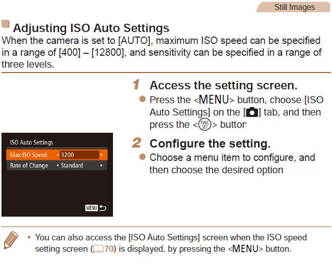 Adjusting ISO Auto Settings