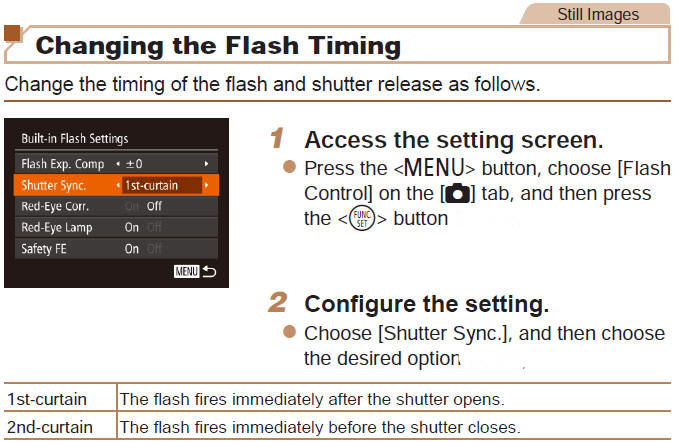 Changing the Flash Timing