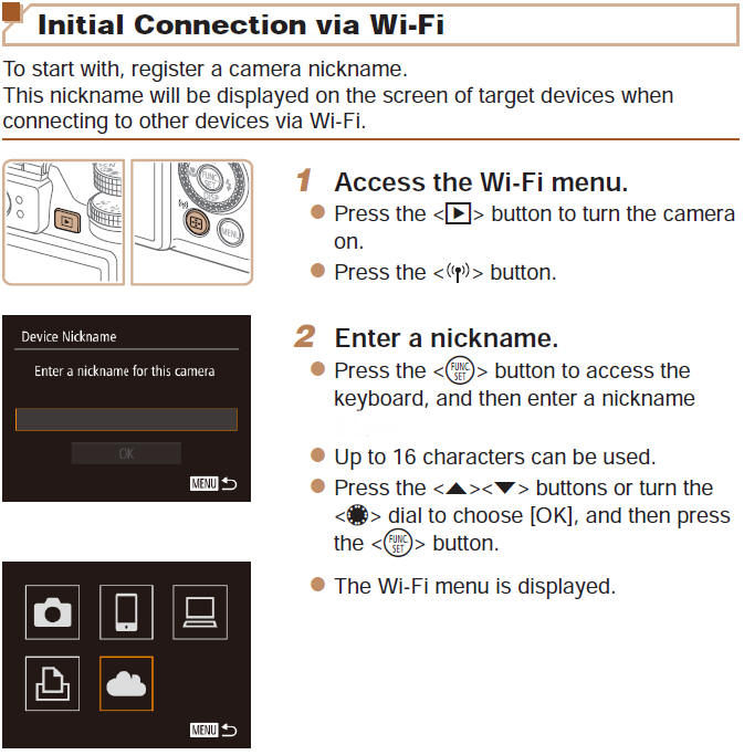 Initial Connection via Wi-Fi