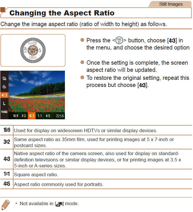 Changing the Aspect Ratio (Height and Width)