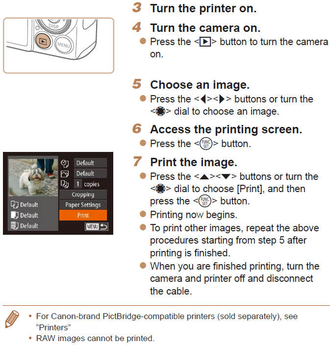 Printing Images - Easy Print PictBridge