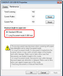 Setting the Long Document Mode (P-215)
