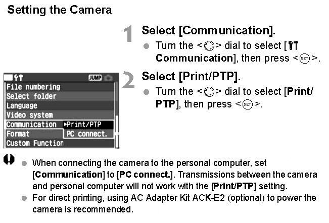 Selecting Communications Settings