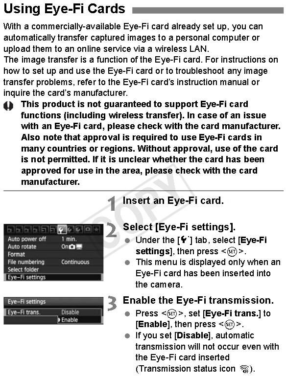 Using a Eye-Fi Card