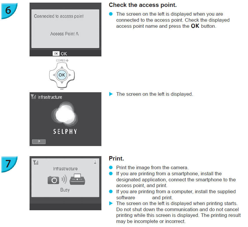 Wireless printing to Selphy printer