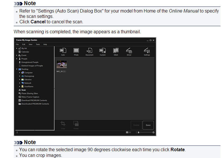 Easy Scanning with Auto Scan (My Image Garden)