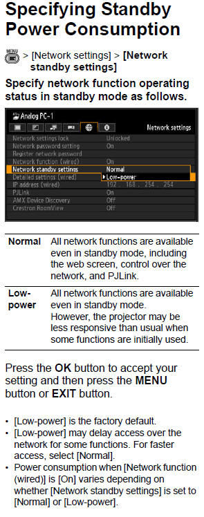 Specifying Standby Power Consumption