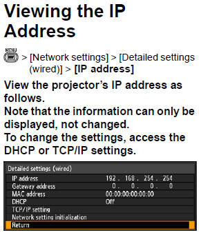 Viewing the IP Address