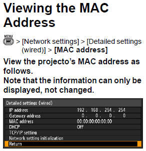 Viewing the MAC Address
