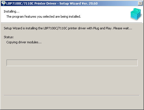 Installing the printer driver via a wireless connection (LBP7110Cw)