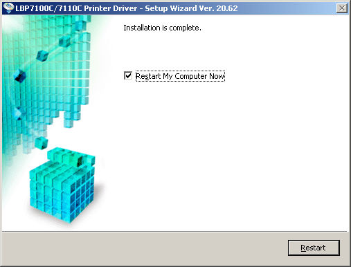 Installing the printer driver via a wireless connection (LBP7110Cw)