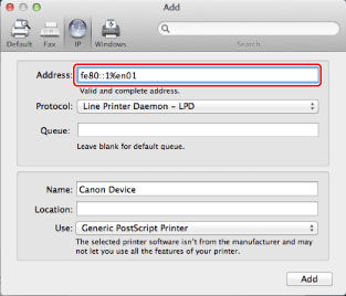 Adding a Printer via TCP/IP Connection (imageCLASS/ Faxphone Driver MF Printer Driver 10.2.0)