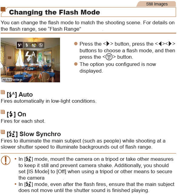 Changing the Flash Mode