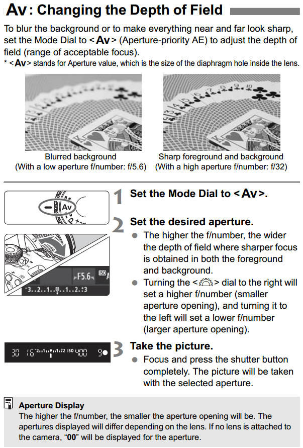 Av: Changing the Depth of Field