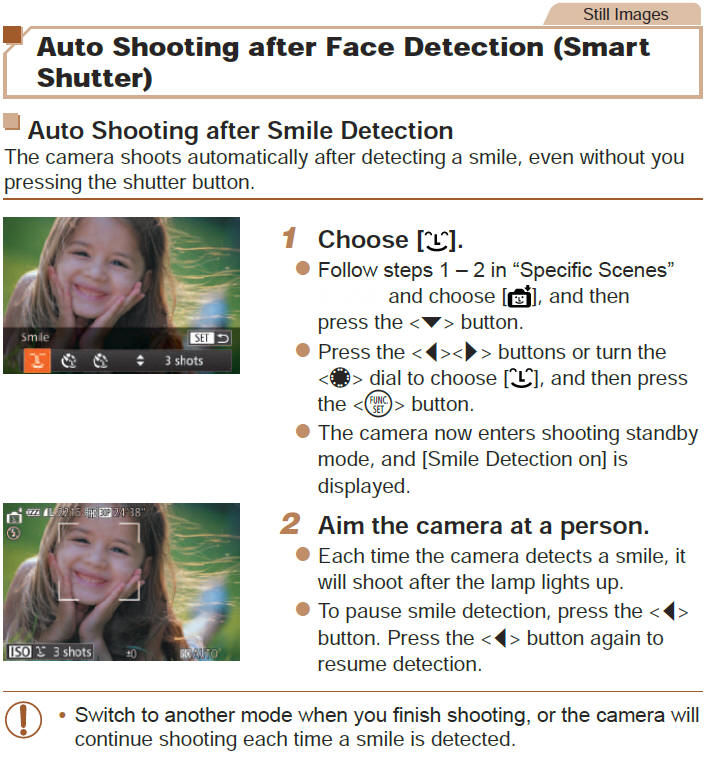 Auto Shooting with Smile Detection