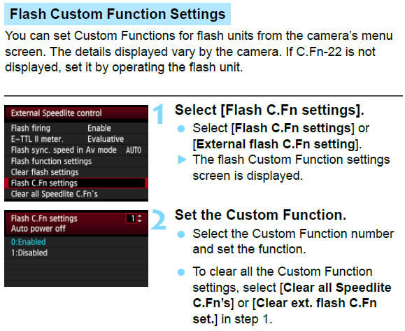 Custom Function Settings