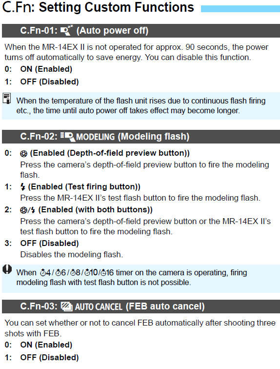 Custom Function Settings