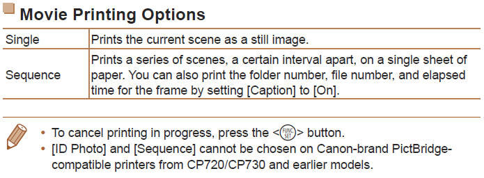 Printing Directly from Camera (PictBridge)