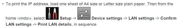 How to Print the LAN Settings