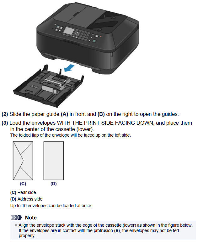 How to Load the Paper or Envelopes - MX722