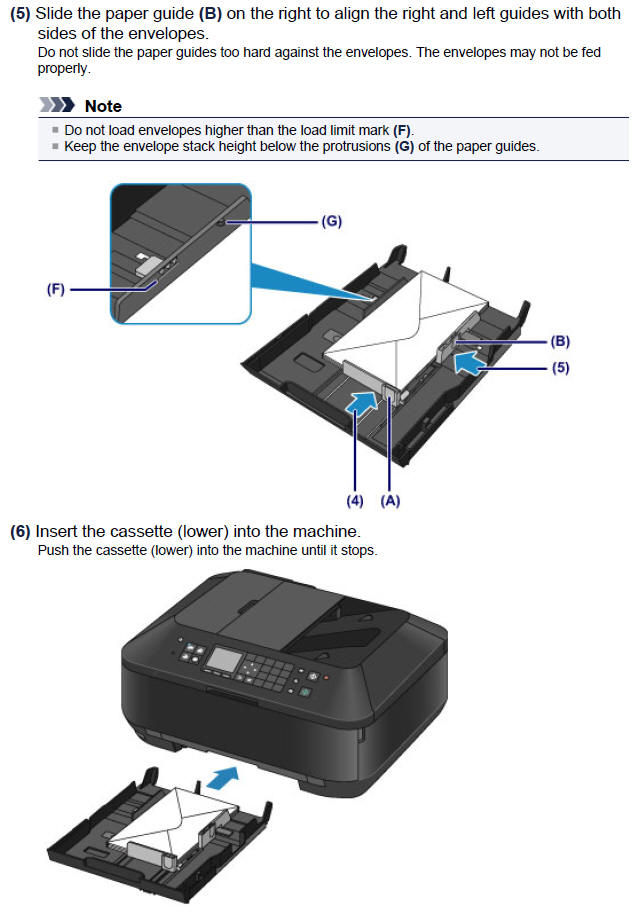 How to Load the Paper or Envelopes - MX722
