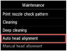 Aligning the Print Head Automatically from the Operation Panel