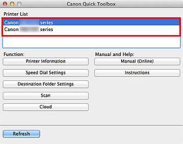 Starting Software from Quick Toolbox (Mac)