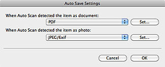 Scanner Button Settings Tab (Save to PC) - Mac