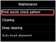 Printing the Nozzle Check Pattern from the Machine