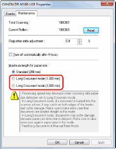 Setting the Long Document Mode (DR-M160 / M160II)
