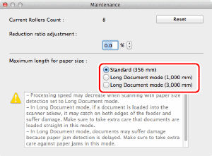 Setting the Long Document Mode (DR-M160 / M160II)